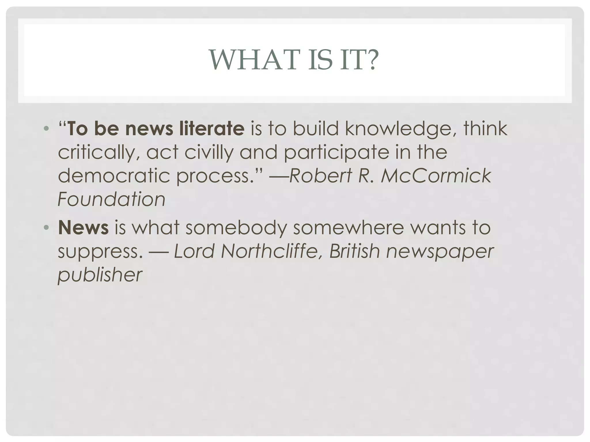 News literacy asne15 | PPTX