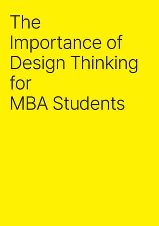 Human Centered Design Thinking in MBA, 002 | PDF
