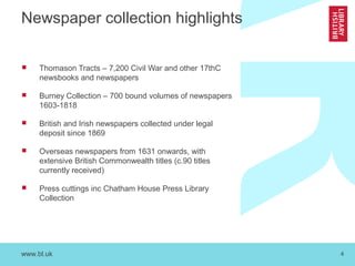 News media at the British Library | PPT
