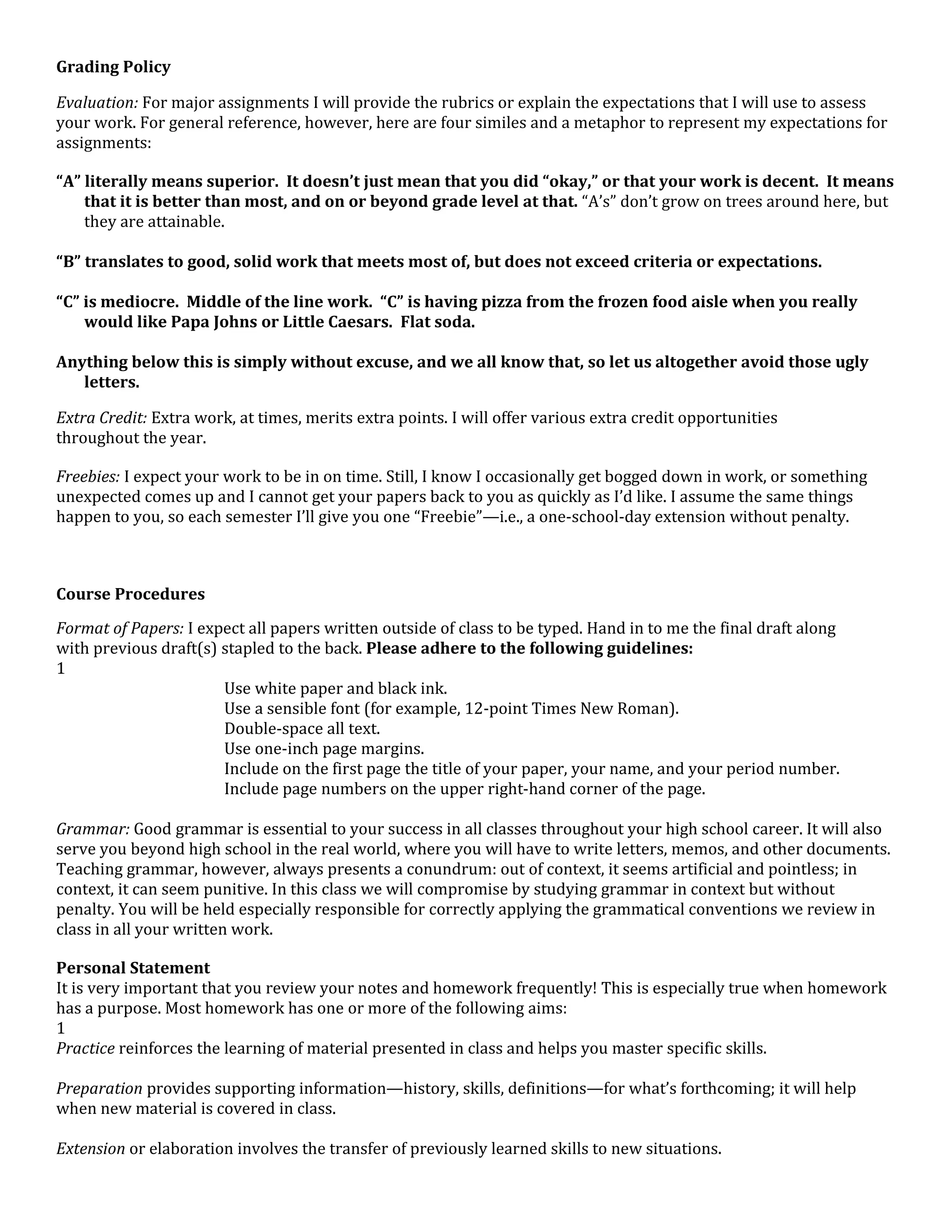 English II Syllabus | DOC