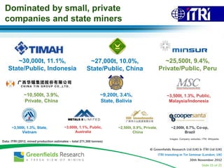 New Sources of Tin Mine Supply - Dec 2012 - Greenfields Research / ITRI ...
