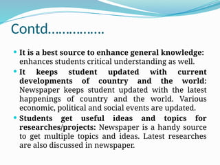 Newspaper Definition and their importance | PPTX