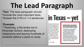 Newspaper report writing and features for BR | PPTX