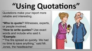 Newspaper report writing and features for BR | PPTX