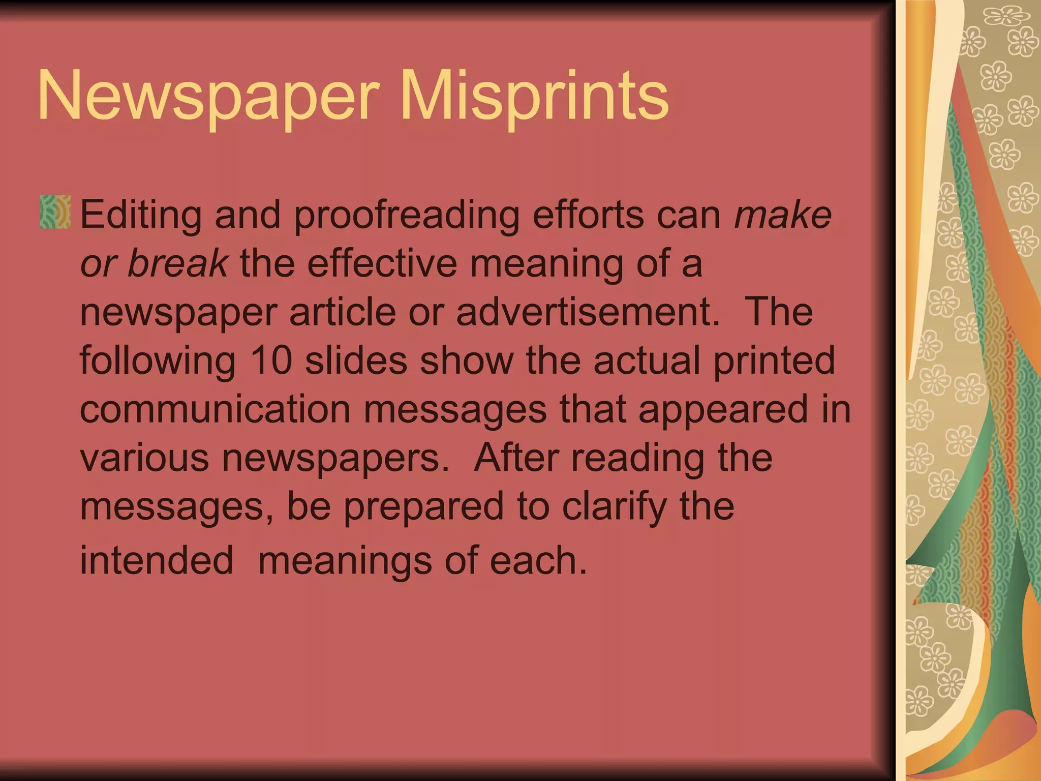 Newspaper Misprint | PPT
