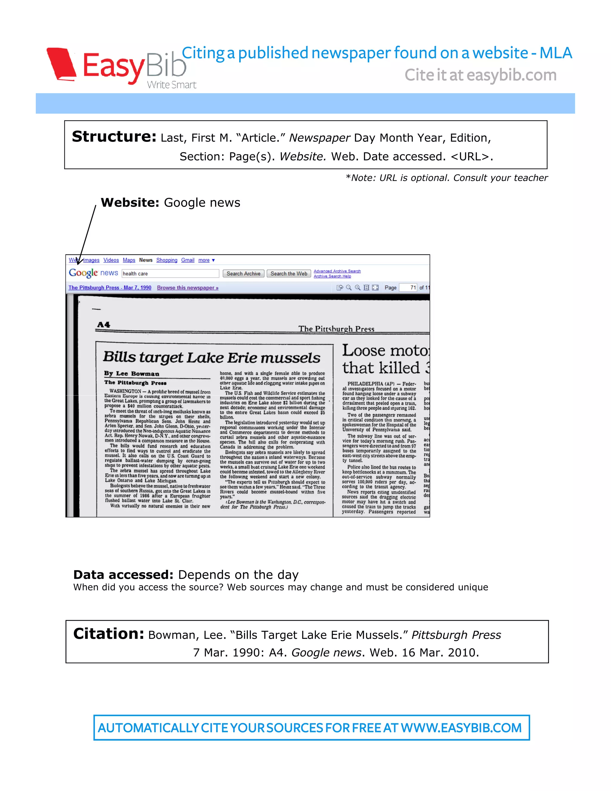 Citing a newspaper in MLA | PDF | Technology & Computing