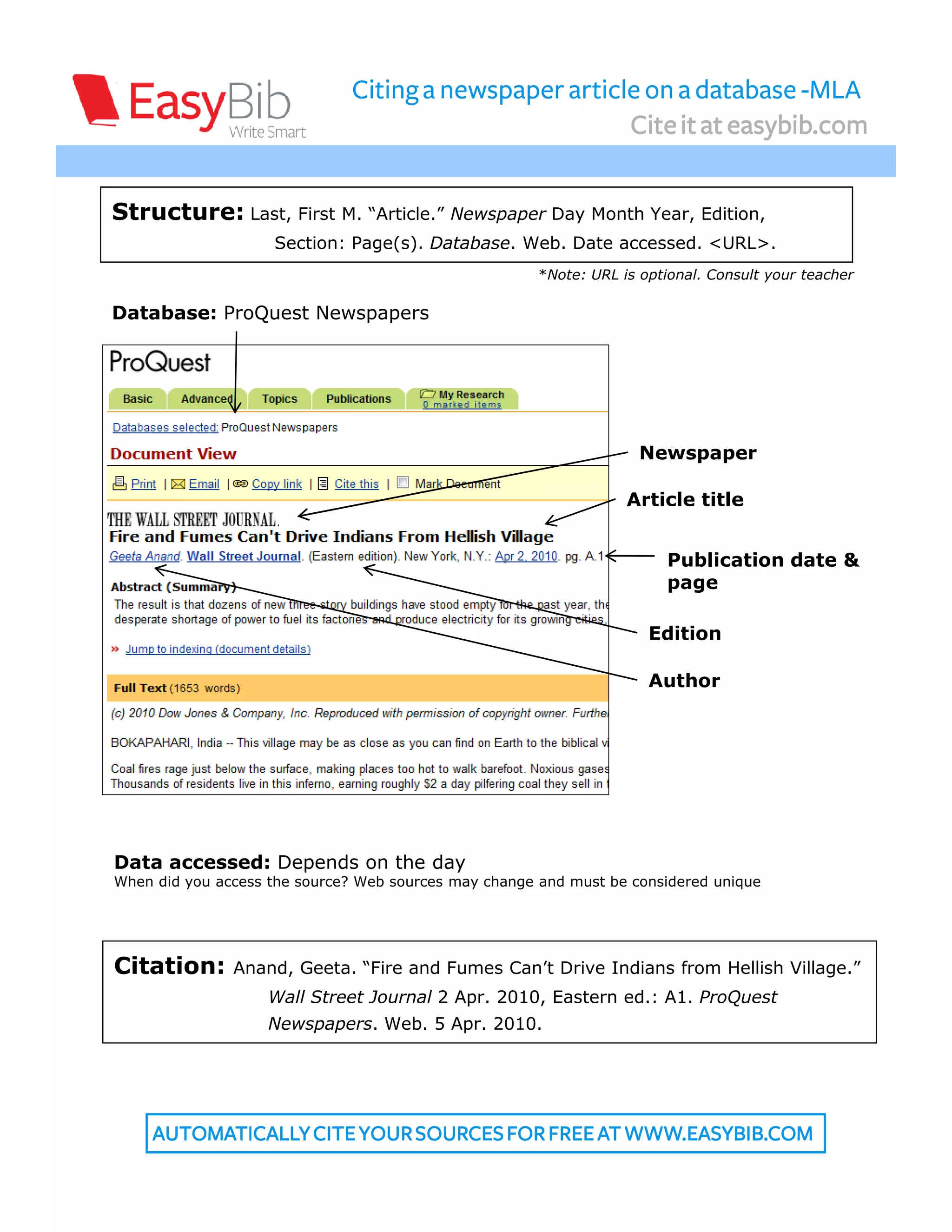 Citing a newspaper in MLA | PDF