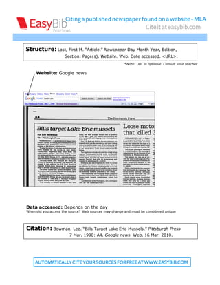 Citing a newspaper in MLA | PDF