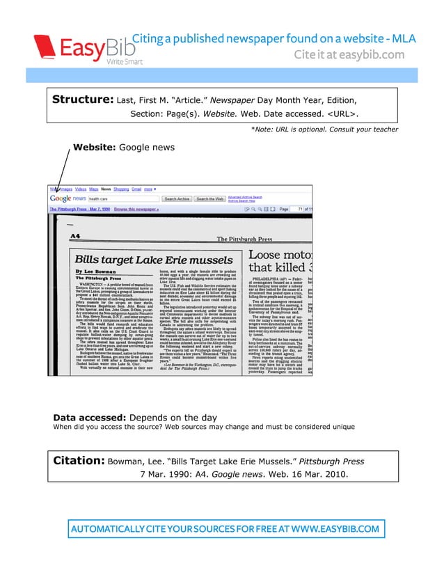Citing a newspaper in MLA | PDF | Technology & Computing