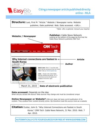 Citing a newspaper in MLA | PDF | Technology & Computing