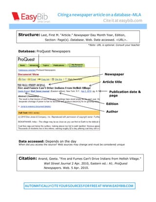 Citing a newspaper in MLA | PDF | Technology & Computing