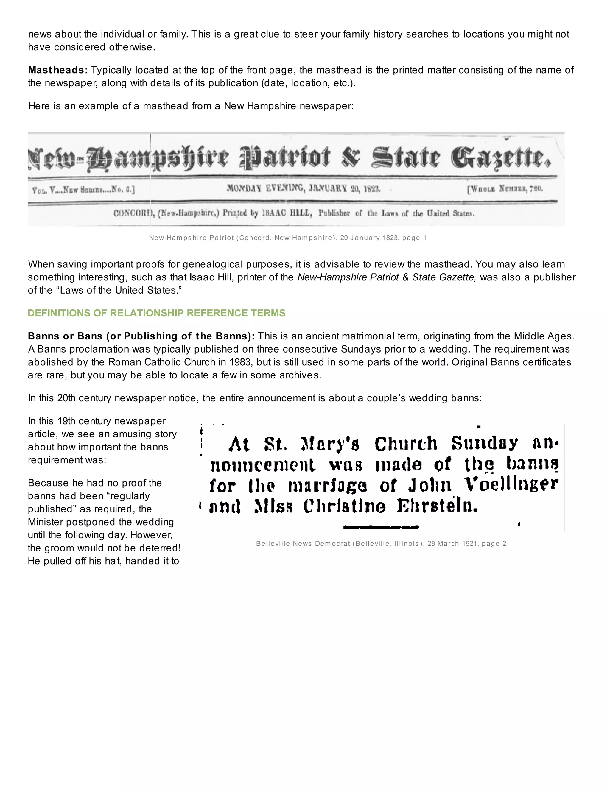 Understanding Newspaper Terminology in Historical Newspapers | PDF