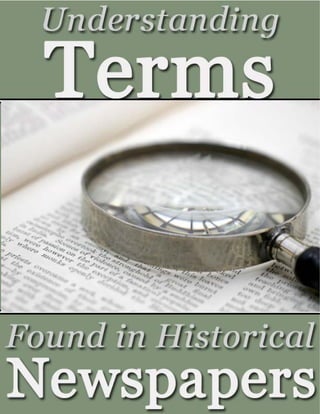 Understanding Newspaper Terminology in Historical Newspapers | PDF