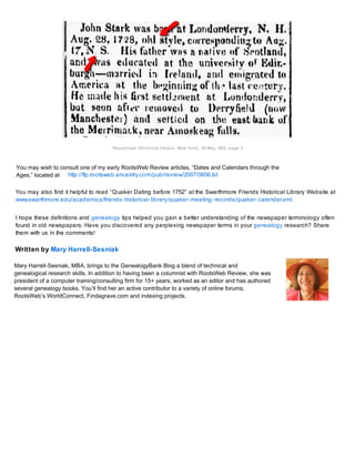 Understanding Newspaper Terminology in Historical Newspapers | PDF