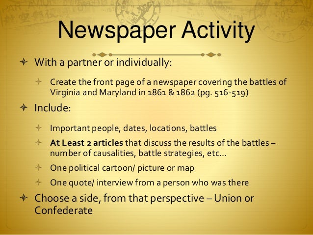 Newspaper Activity