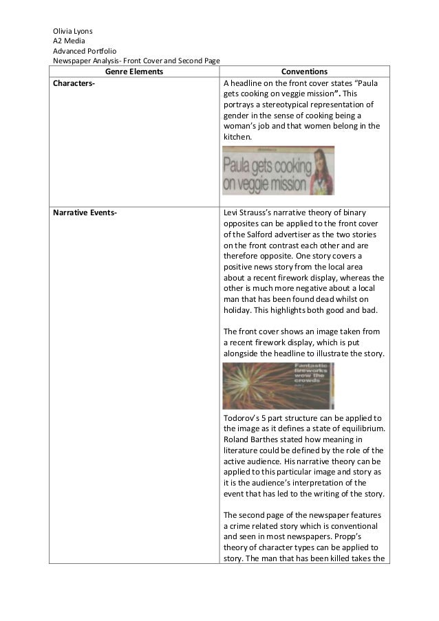Newspaper analysis 1