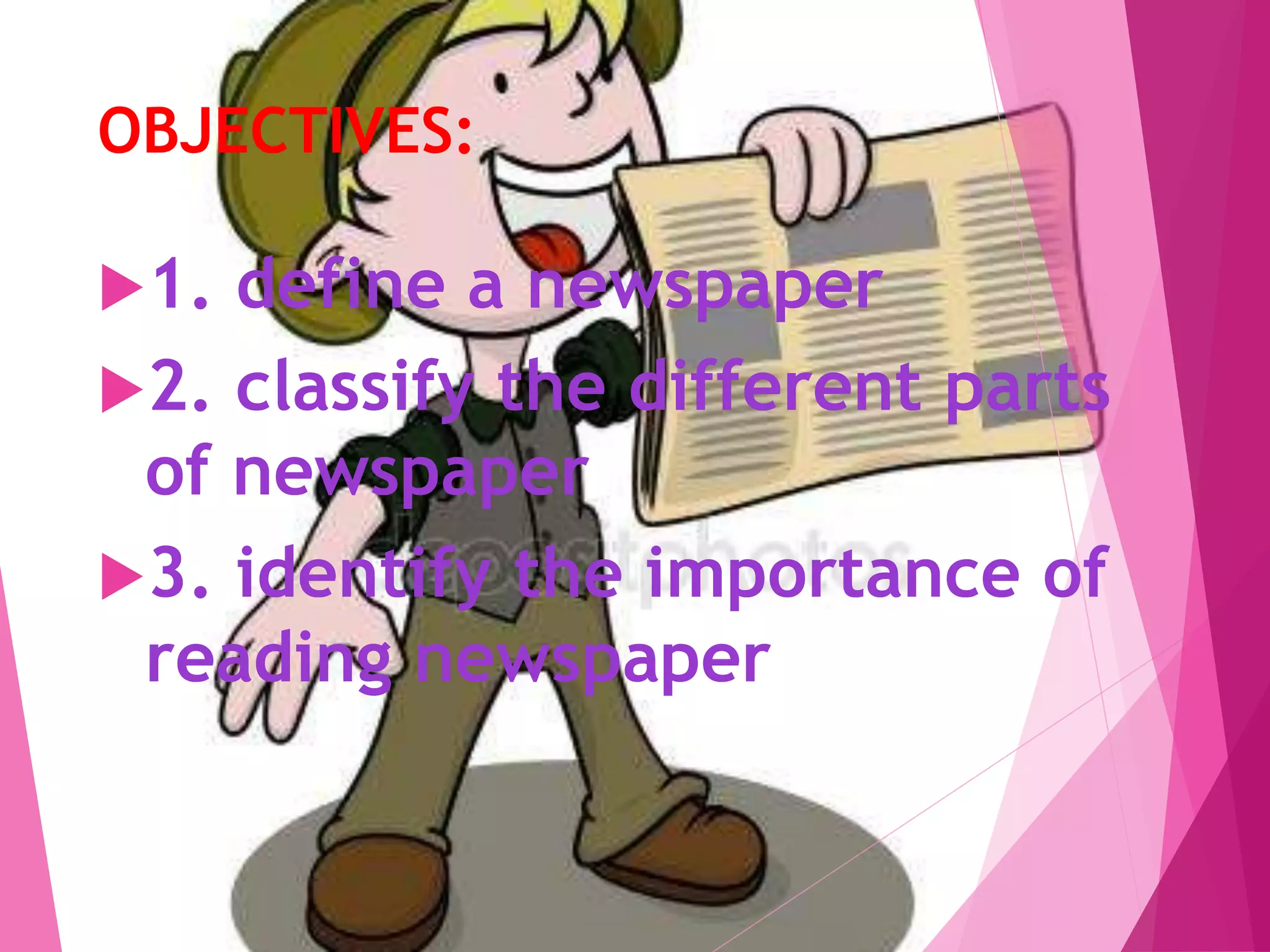 Newspaper and its' parts | PPSX