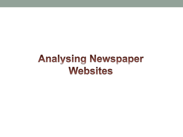Newspaper & newspaper website annotations | PPT