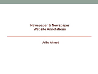 Newspaper annotations | PPTX