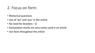 Newspaper Article assessment feedback PPT | PPT