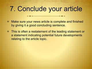 Newspaper Article | PPTX