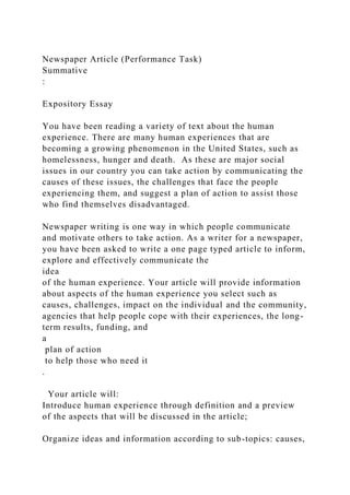 Newspaper Article (Performance Task)SummativeExpository Ess.docx
