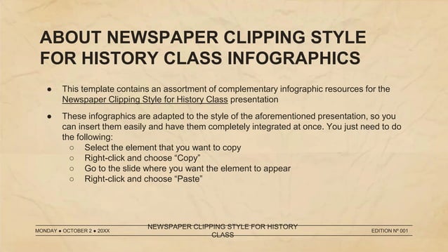 Newspaper Clipping Style for History Class Infographics by Slidesgo.pptx