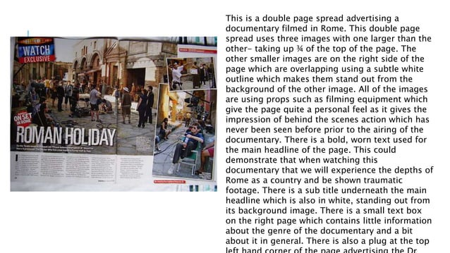 Newspaper double page spreads advertising documentaries | PPT