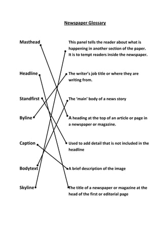 Newspaper glossary | DOCX