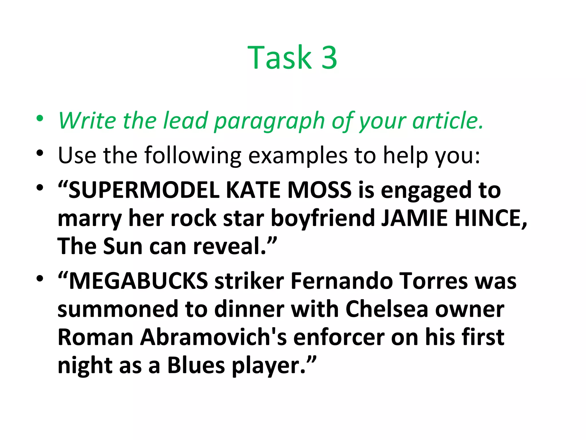 Newspaper headlines and leads | PPT