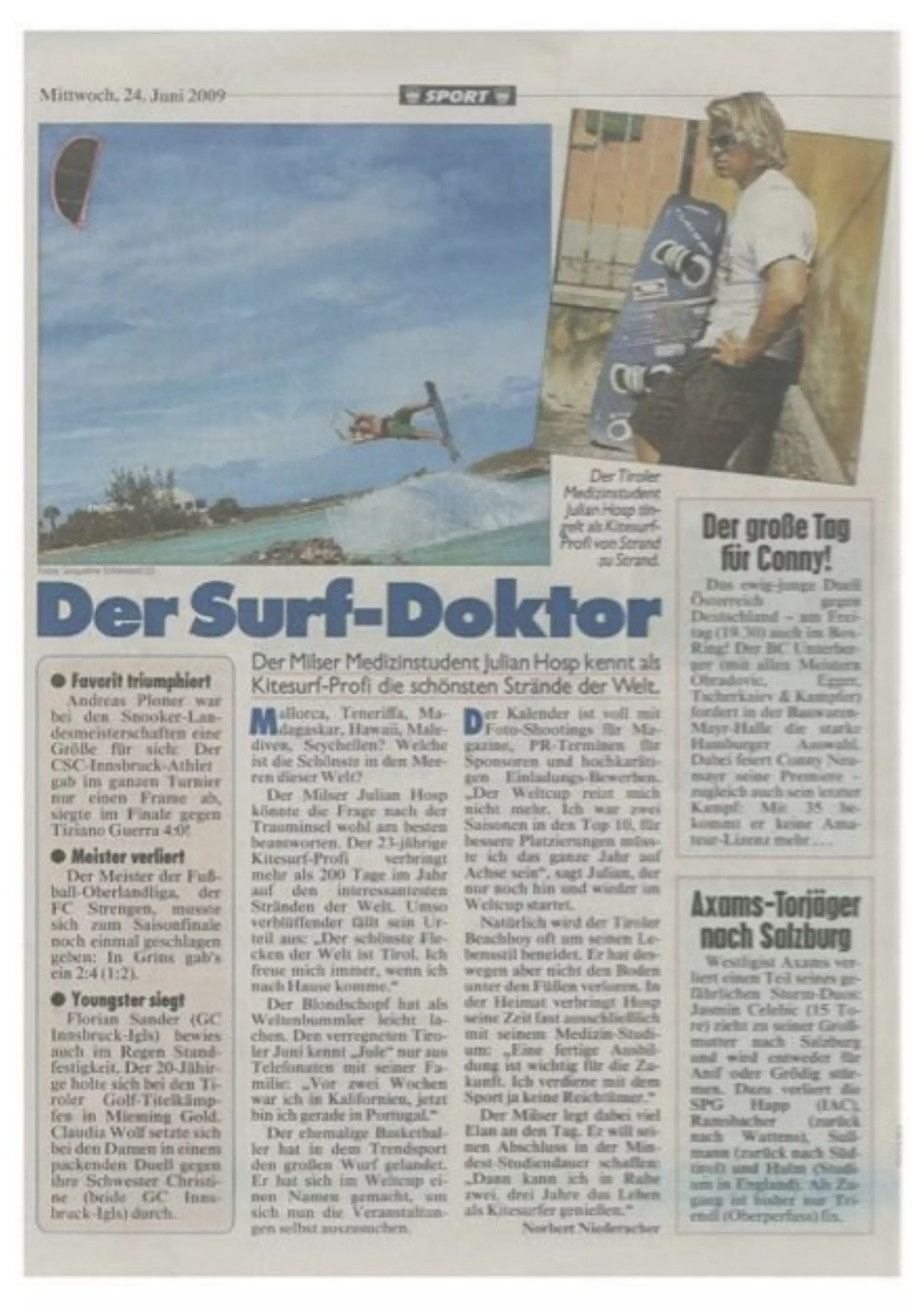 Newspaper: Julian Hosp - Surf Doctor | PDF