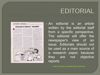 Newspaper Editorial Format