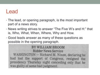 Newspaper: Layout and Features of Front Page | PPTX