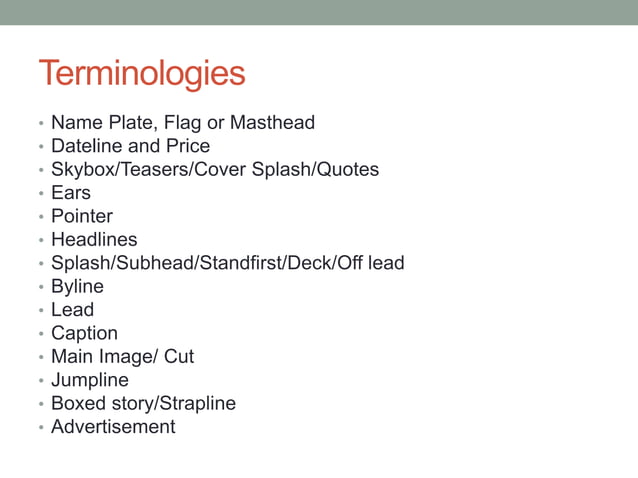 Newspaper: Layout and Features of Front Page | PPTX | Technology ...
