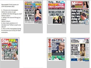 Newspaper lesson | PPTX