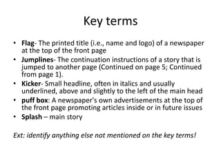 Newspaper lesson 1 | PPTX