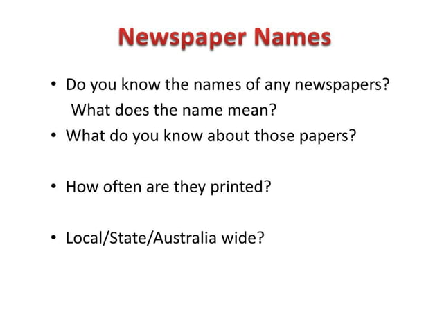 Newspaper Names | PDF