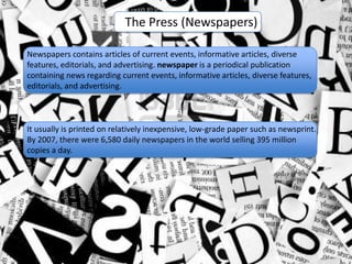 Newspaper (press) presentation | PPT