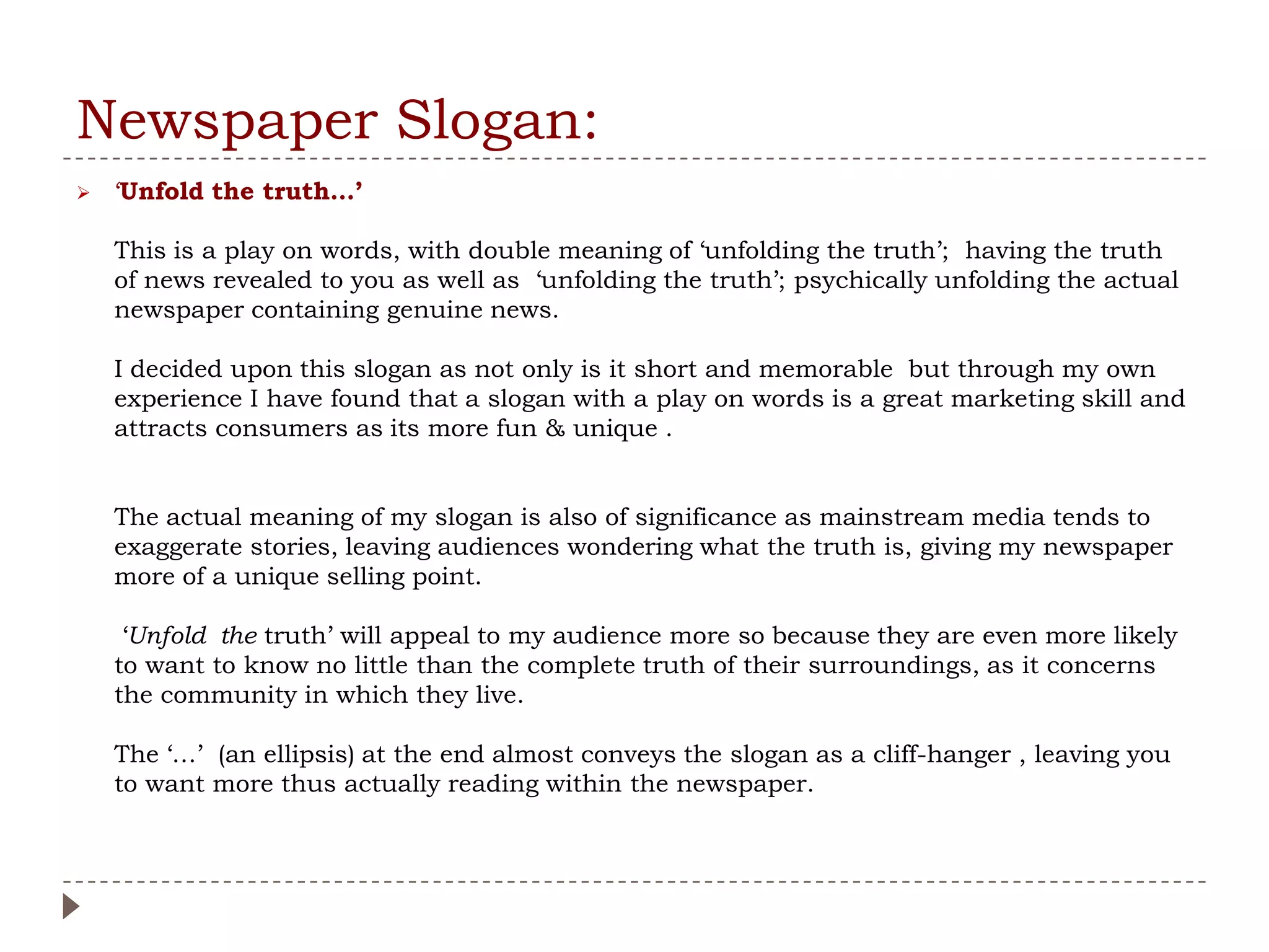Newspaper proposal | PPTX