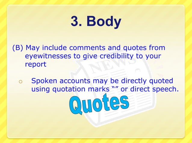 Writing a Factual Recount - News Reports | PPTX