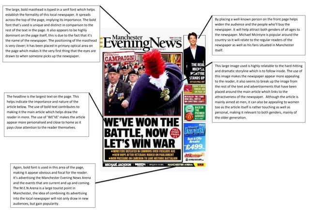 Newspaper Front Cover Analysis | DOCX