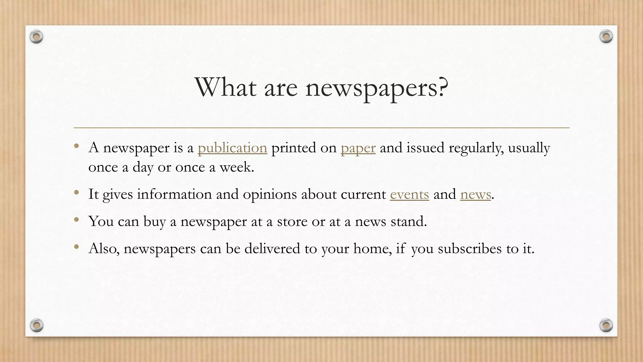 Newspaper research | PPTX