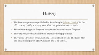 Newspaper research | PPTX