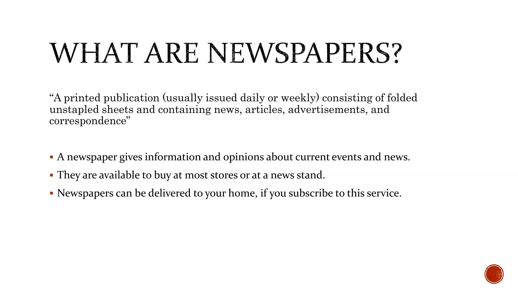 Newspaper research | PPT