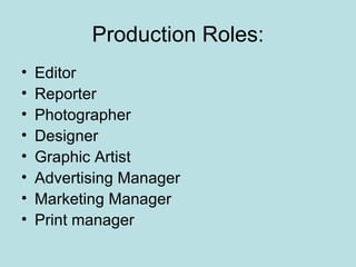 Newspaper roles | PPT