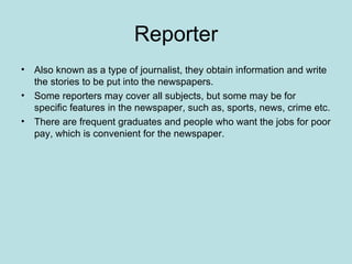 Newspaper roles | PPT
