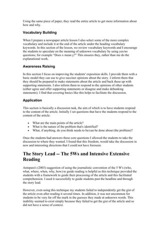 Newspapers and esl | DOC | Homework and Study | Education