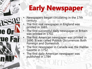History of Newspaper | PPTX