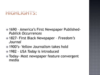 Newspapers Power Point | PPT