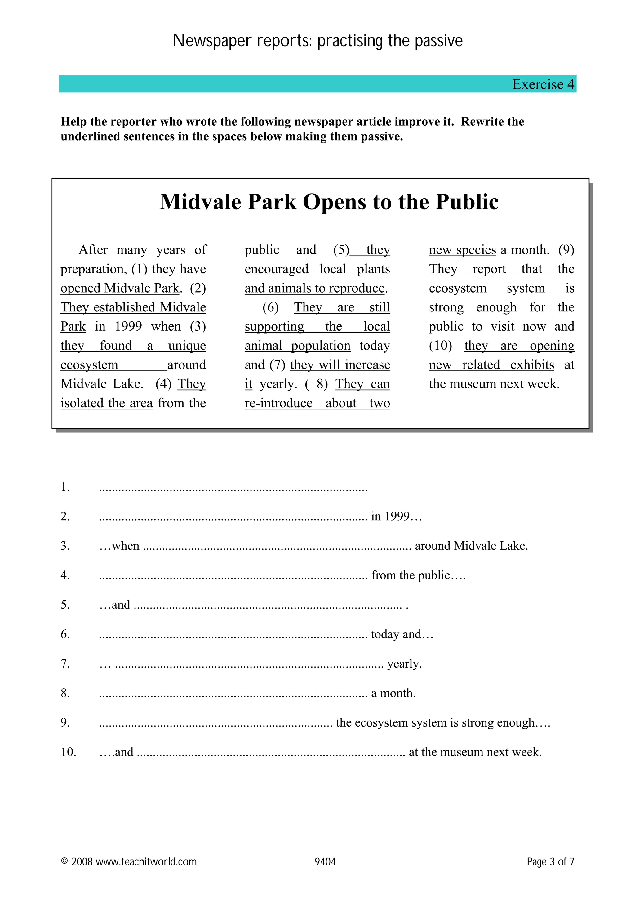 Newspaper Reports: Passive Voice | PDF